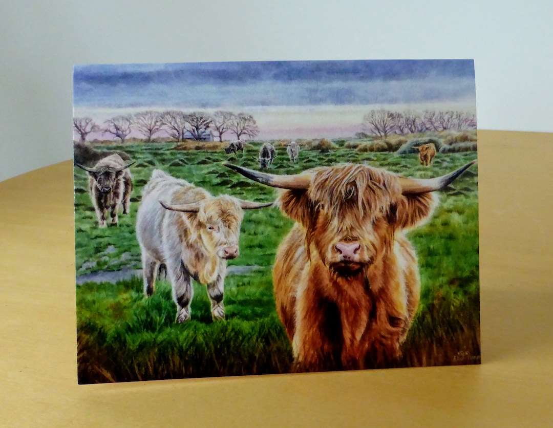 Highland Cow Card - Etsy