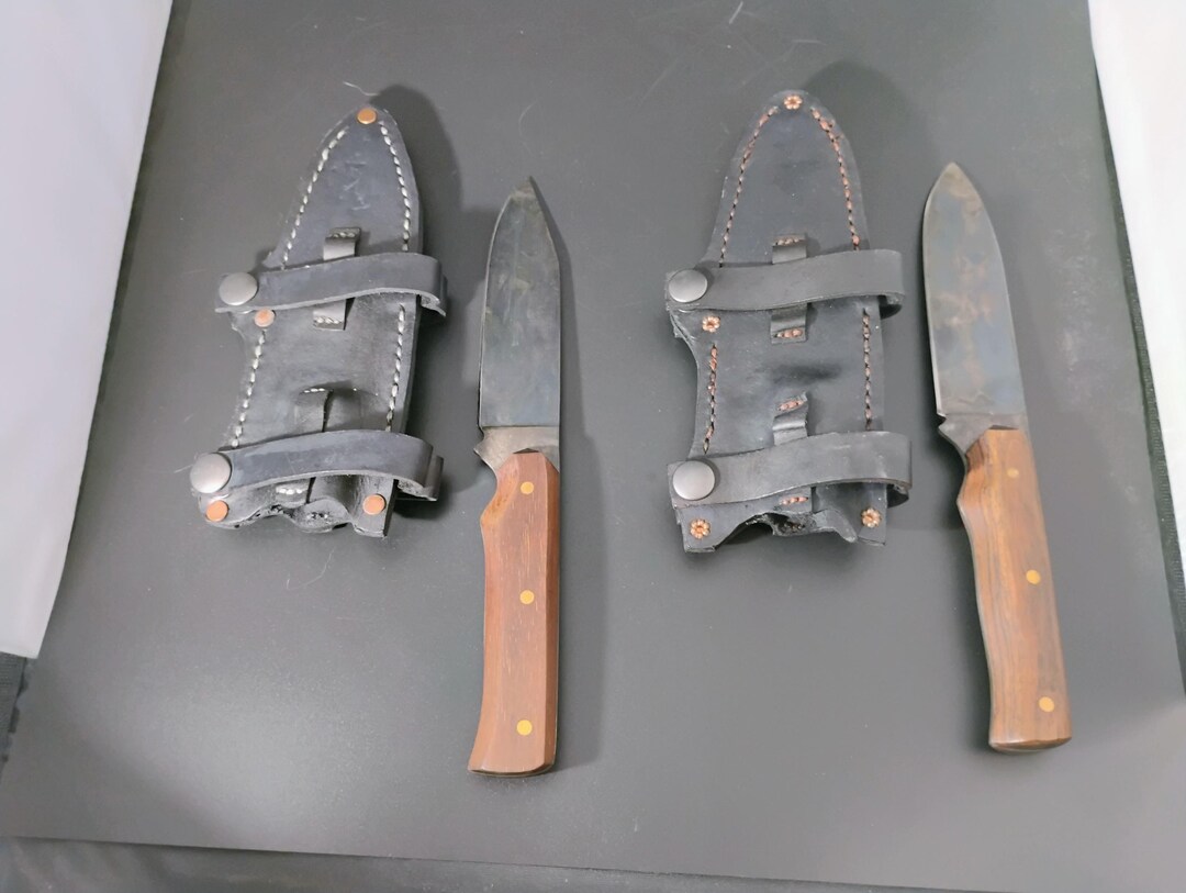 Cross Draw Daily Carry Knives, 8670 Steel, Cross Draw Leather Sheath ...
