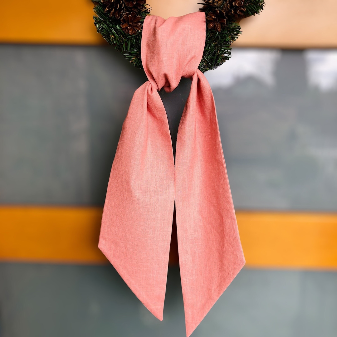 Quality Linen Wreath Sash, Old Rose Pink Linen Sash, Mother's Day Gift ...