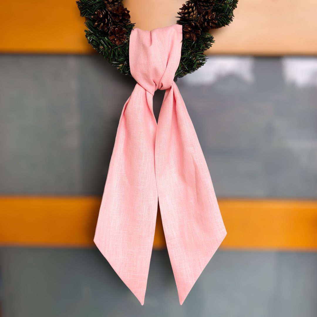 Quality Linen Wreath Sash, Pastel Light Pink Linen Sash, Mother's Day ...