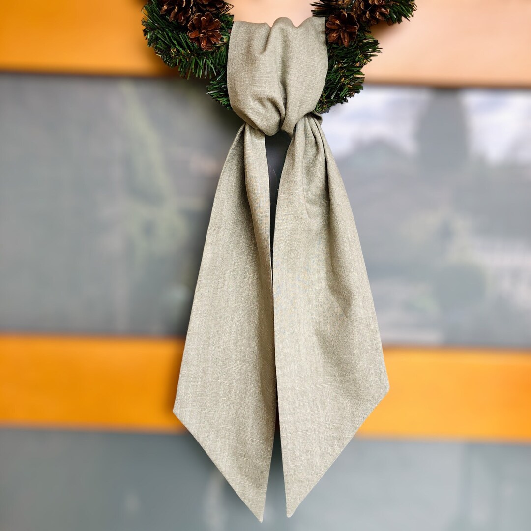 Quality Linen Wreath Sash, Pastel Light Green Linen Sash, Mother's Day ...