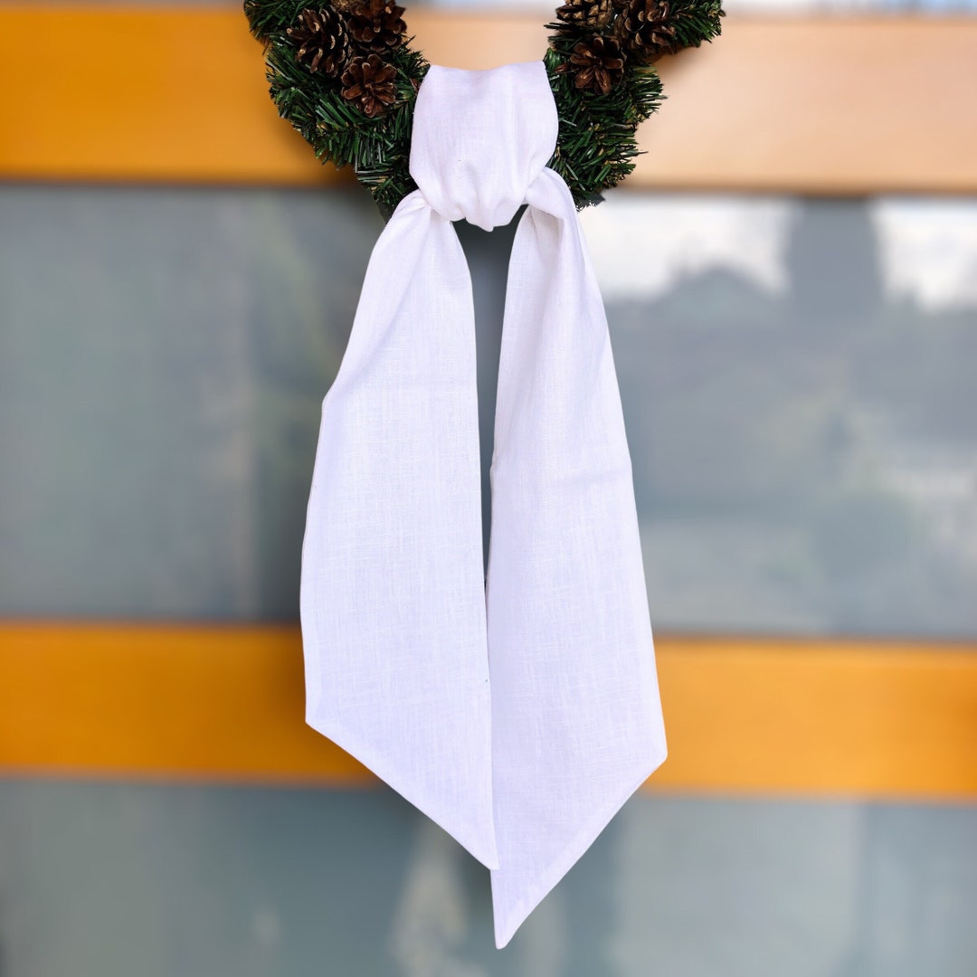 Quality Linen Wreath Sash, Bleach White Linen Sash, Mother's Day Gift ...