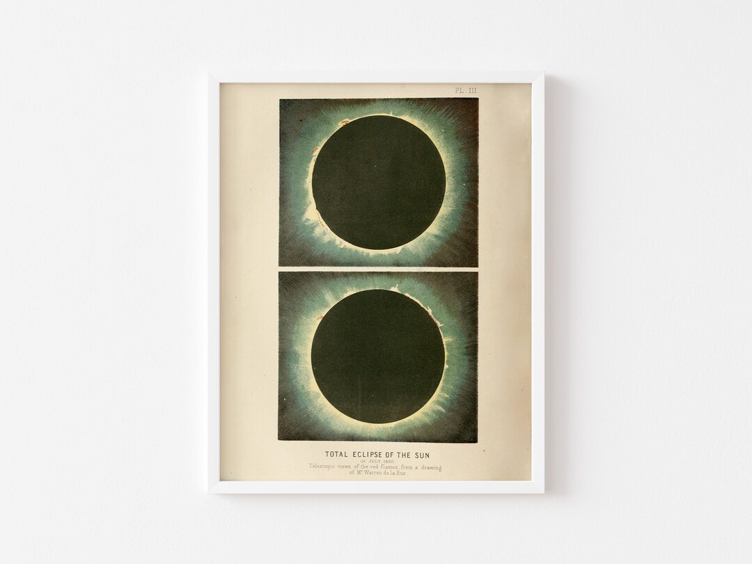 Solar Eclipse Print Vintage Space Photograph Instant Download - Etsy