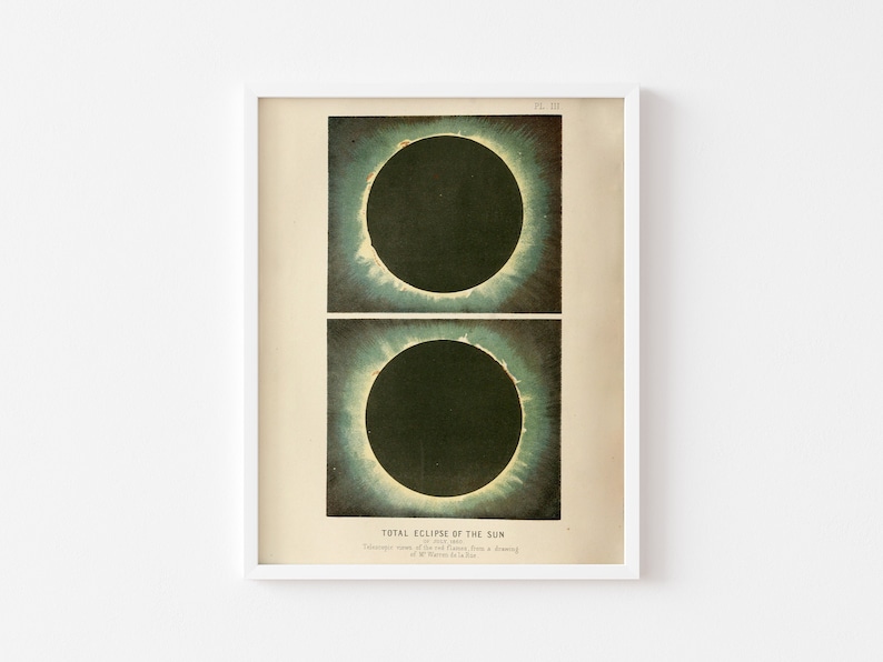 Solar Eclipse Print Vintage Space Photograph Instant Download - Etsy