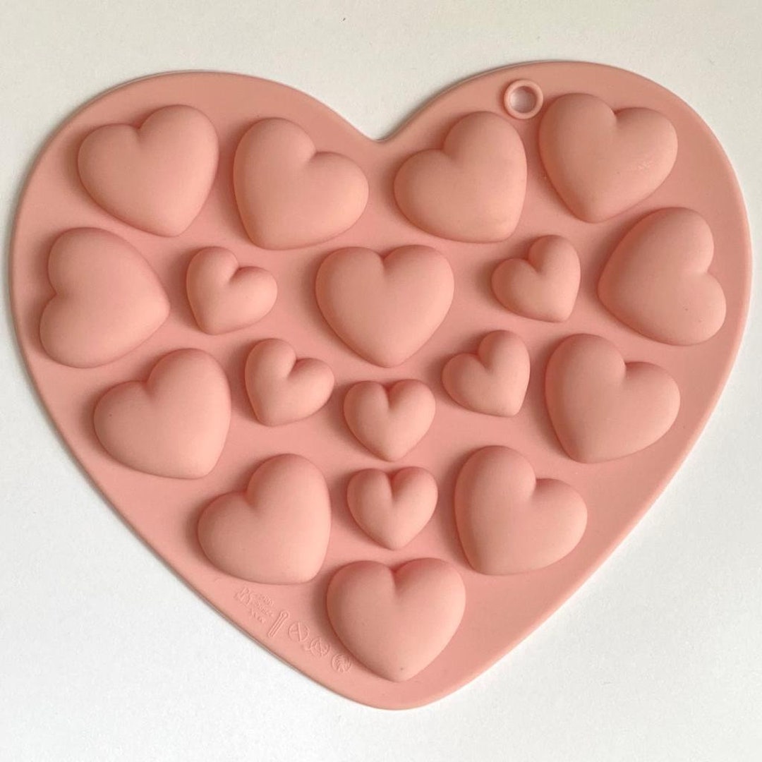 HEARTS VARIETY MOLD - Silicone Soap Mold, 18 Mini Hearts Mold ...