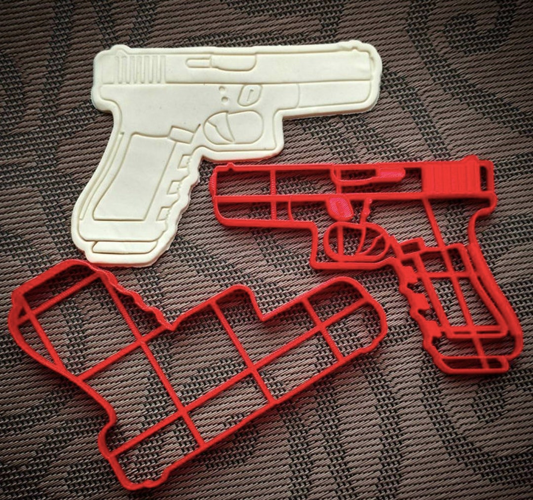 GUN COOKIE CUTTER, Fondant Cutter, Police Theme Plastic Cookie Cutter ...