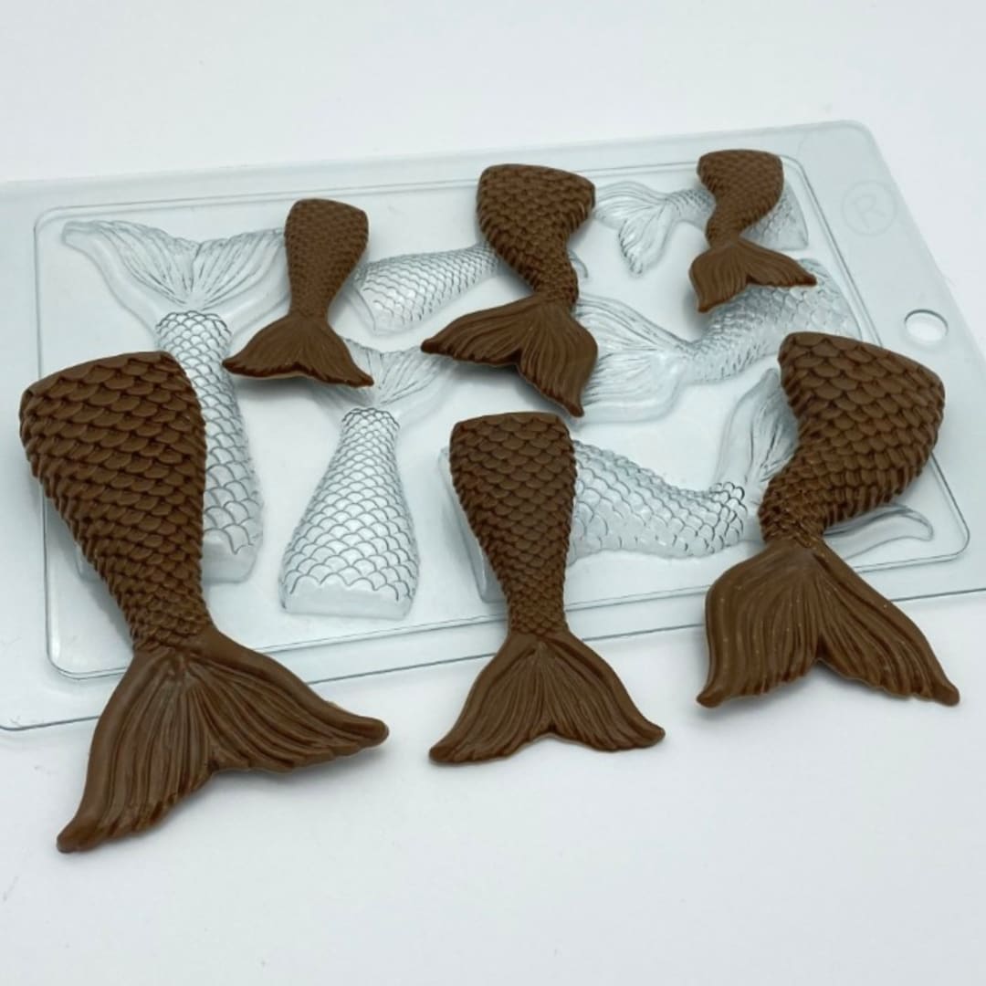 MERMAID TAILS MOLD, Chocolate Mold, Ocean Theme Cake Decoration, Candy ...