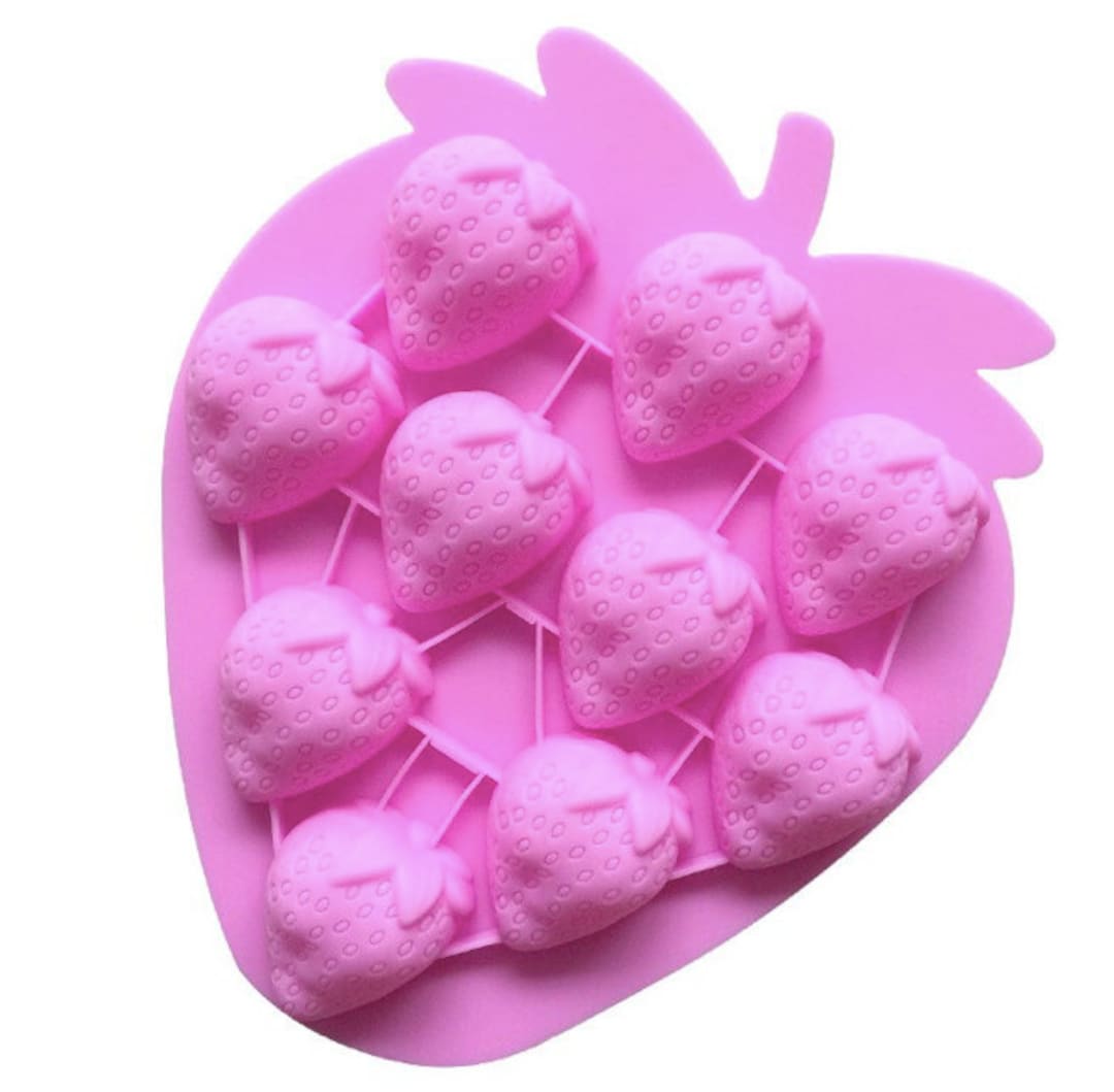 STRAWBERRY MOLD, 10 Cavity Candy Mold, Cake Decorating Mold, Chocolate ...