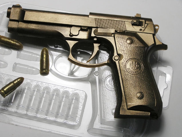 GUN MOLD, Gun & Bullets Chocolate Mold, Soap Mold, Hunter Theme Cake ...