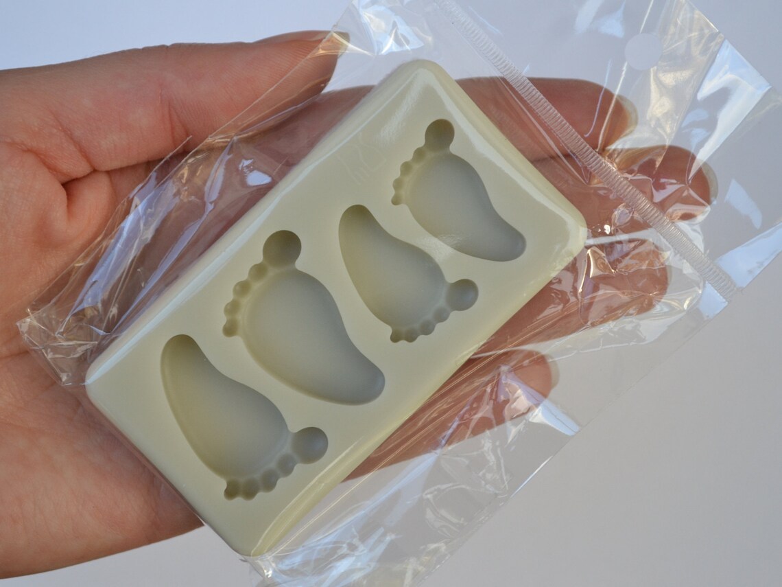 BABY FEET MOLD 4 Cavity Silicone Baby Shower Mold Foot Mold - Etsy