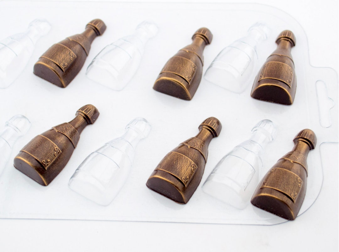 CHAMPAGNE BOTTLES MOLD (minis), Chocolate Mold, Fathers Day Cupcake ...