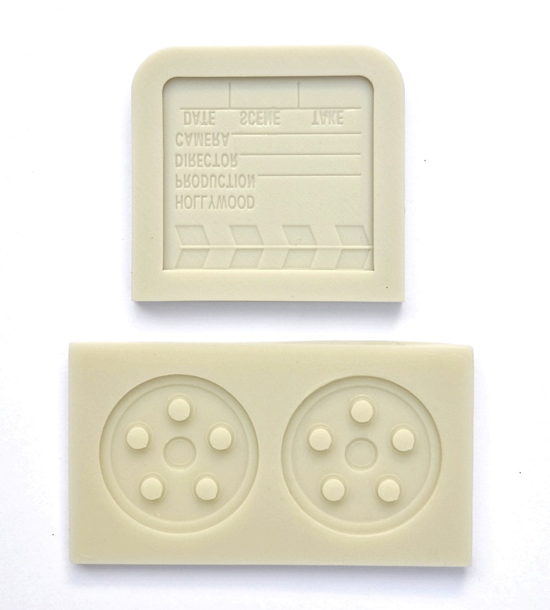 MOVIE THEME MOLD - Movie Reel & Clapper Silicone Fondant Mold ...