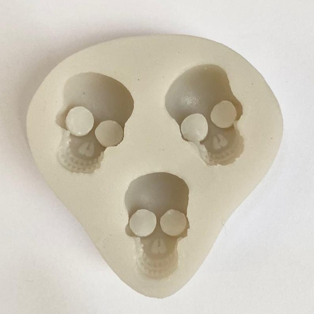 SKULL TRIO MOLD, Halloween Cake Decoration, Chocolate Mold, Fondant ...