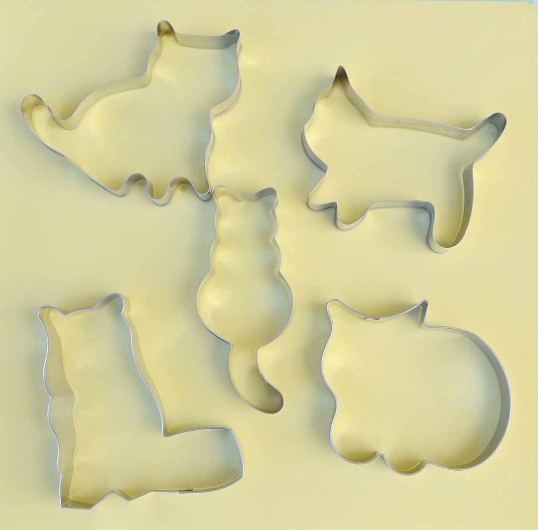 Cat Shaped Cookie Cutter 5 Piece Set, Pet Theme Baking Tools, Cute ...