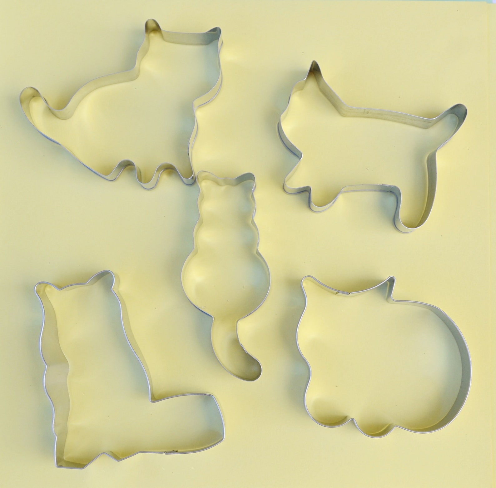 Cat Shaped Cookie Cutter 5 Piece Set, Pet Theme Baking Tools, Cute ...