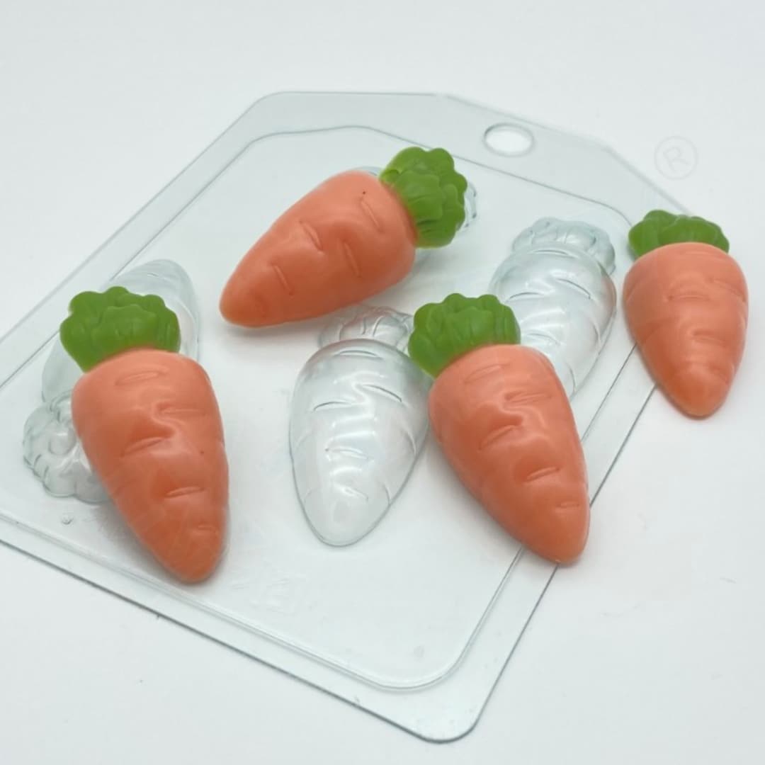 CARROTS MOLD mini, Easter Mold, Chocolate Mold, Fondant Mold, Candy ...