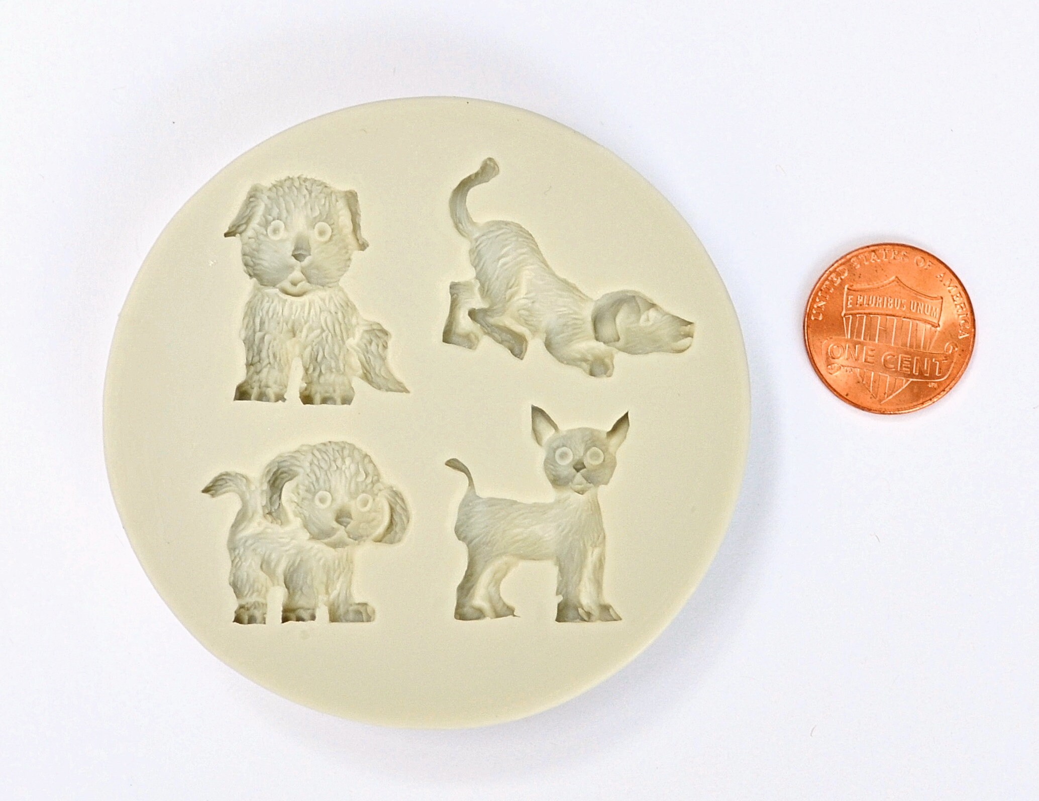 PET VARIETY MOLD 4 Cavity Dogs & Cat Silicone Mold Puppies - Etsy