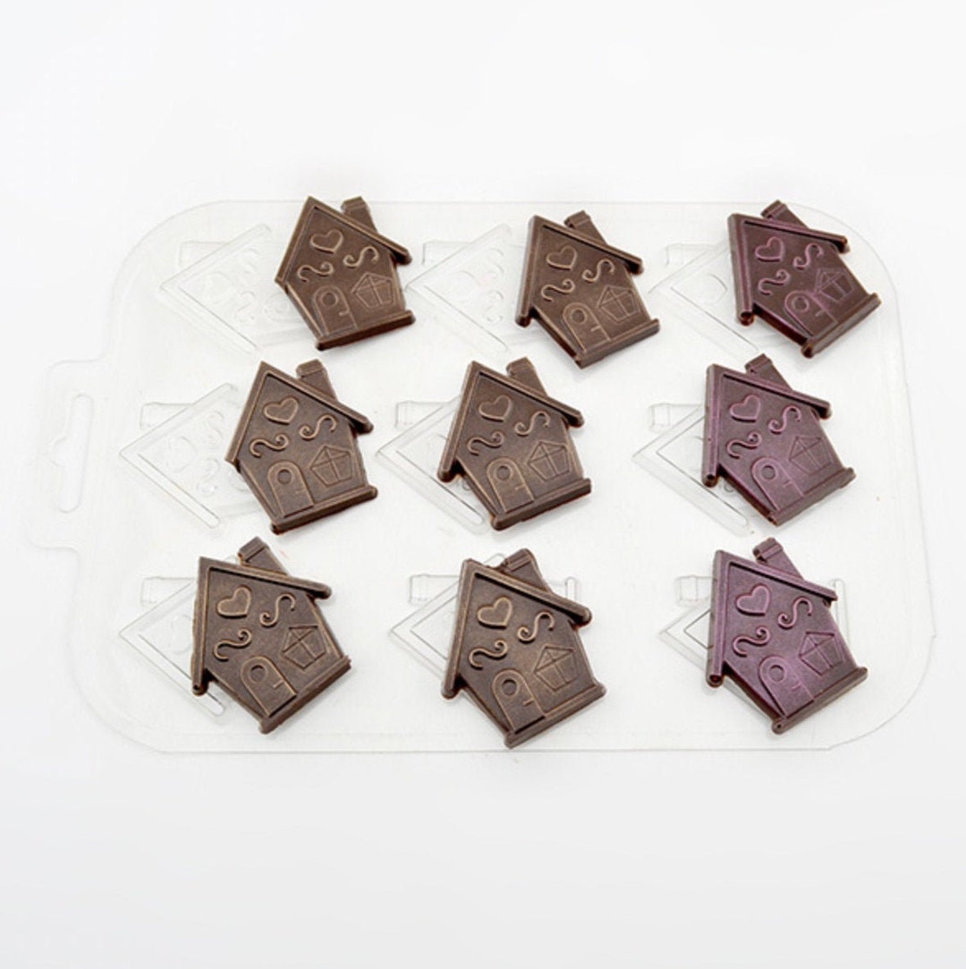 House Mold (9 Minis), Chocolate Mold, Housewarming Cake Decoration Mold ...