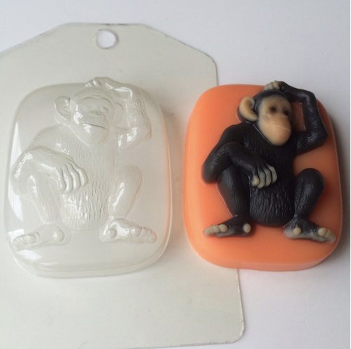 MONKEY MOLD, Plastic Soap Mold, Bath Bomb Mold, Baby Chimpanzee Mold ...