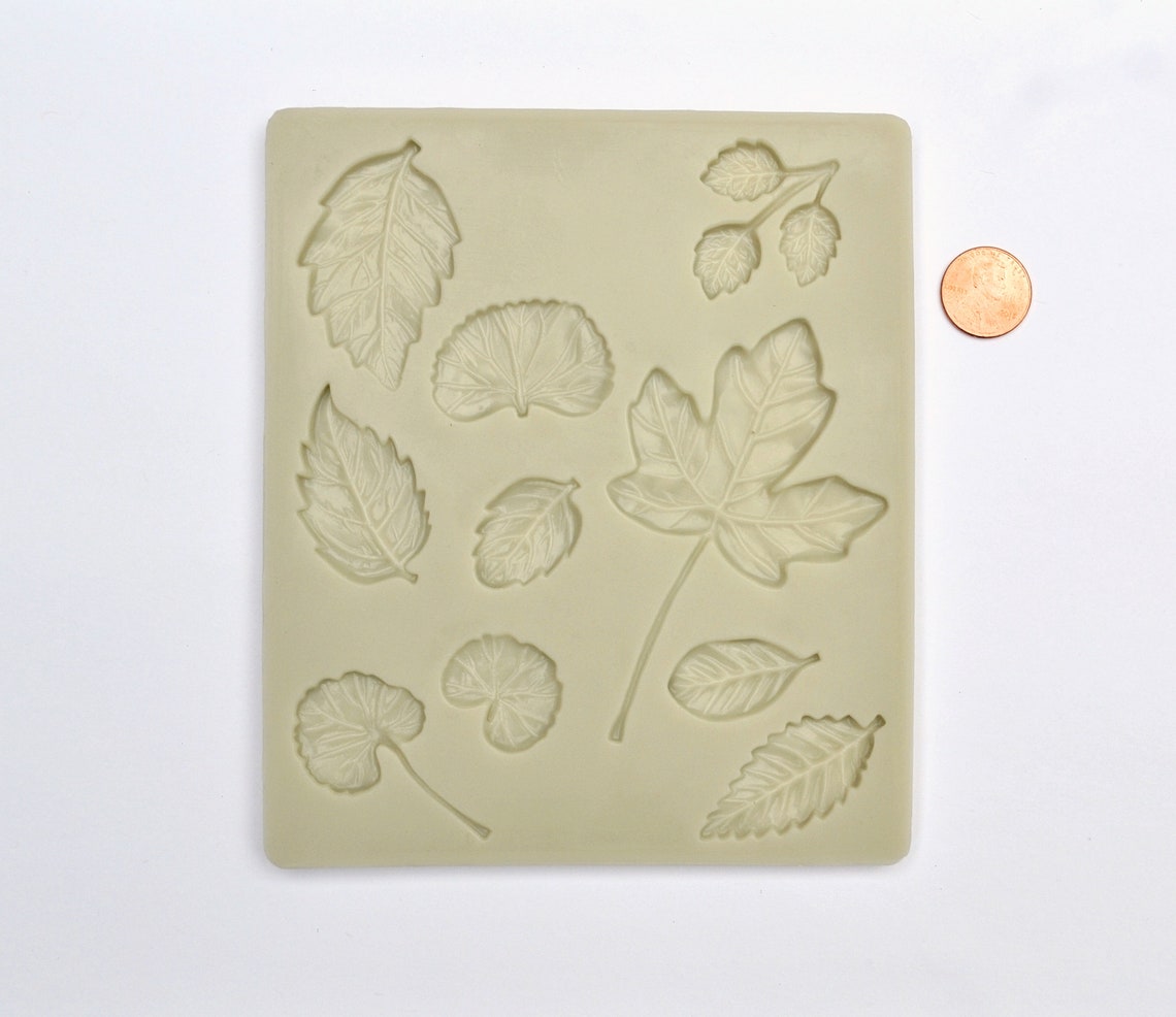 LARGE LEAVES MOLD, Leaf Shaped Fondant Mold, 10 Cavity Mold, Woodland ...