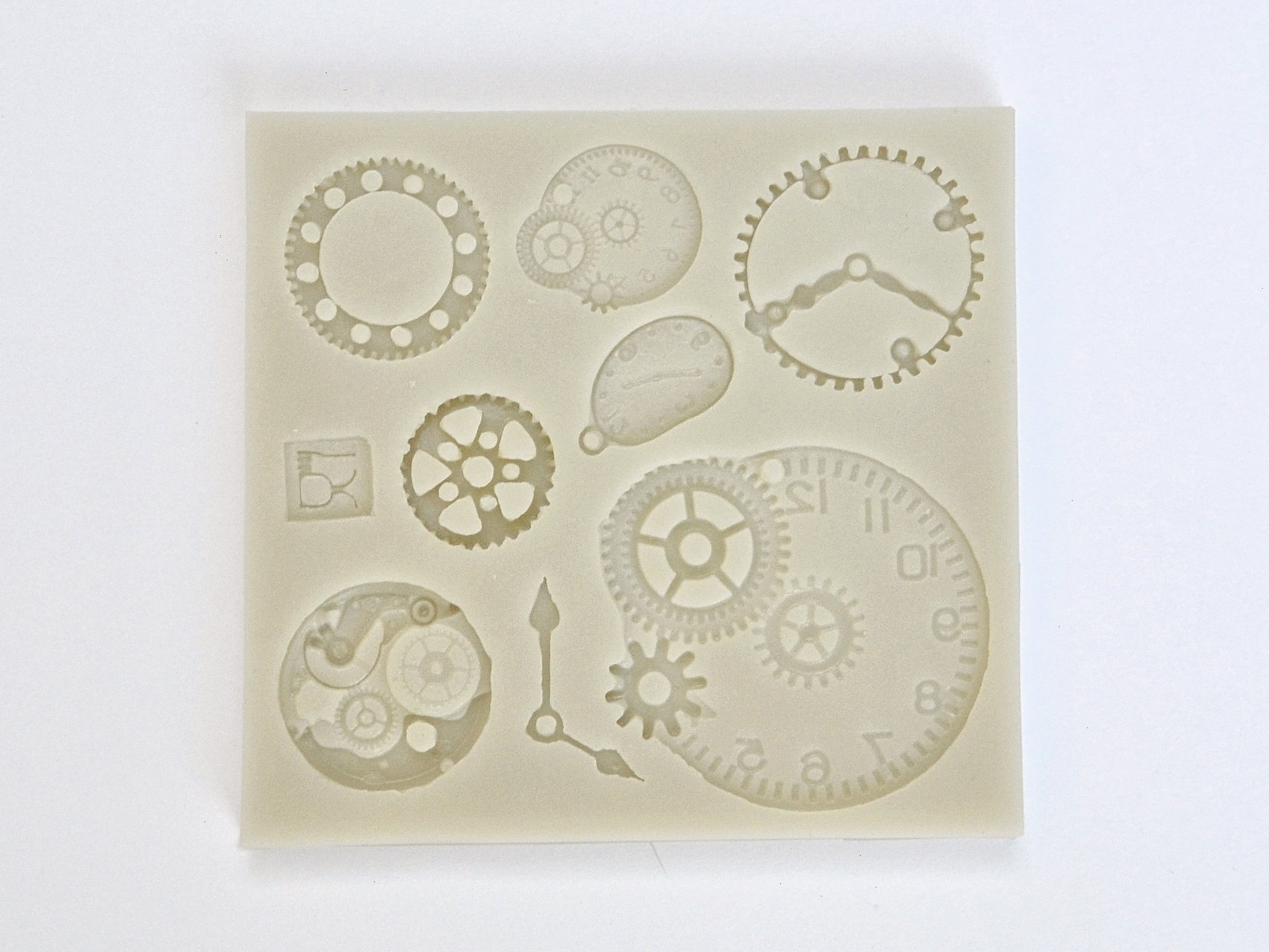CLOCK MECHANISM MOLD, Silicone Fondant Mold, Clock Parts Mold, Dials ...