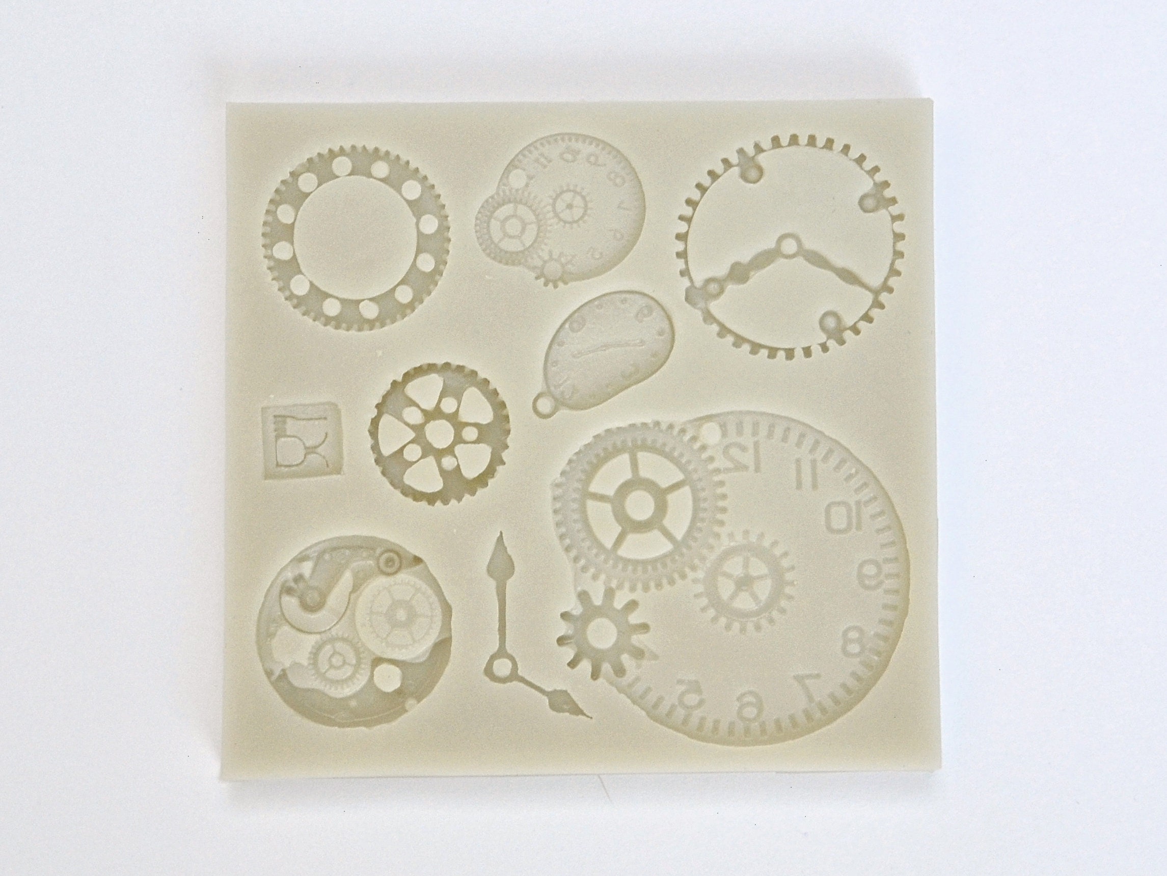 CLOCK MECHANISM MOLD, Silicone Fondant Mold, Clock Parts Mold, Dials ...