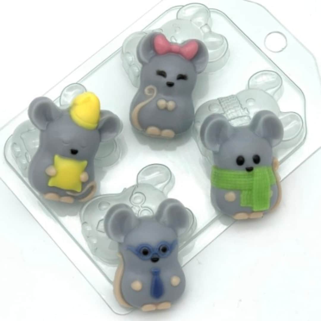 MOUSE VARIETY MOLD, Soap Mold, Chocolate Mold, Fondant Mold, Candy Mold ...