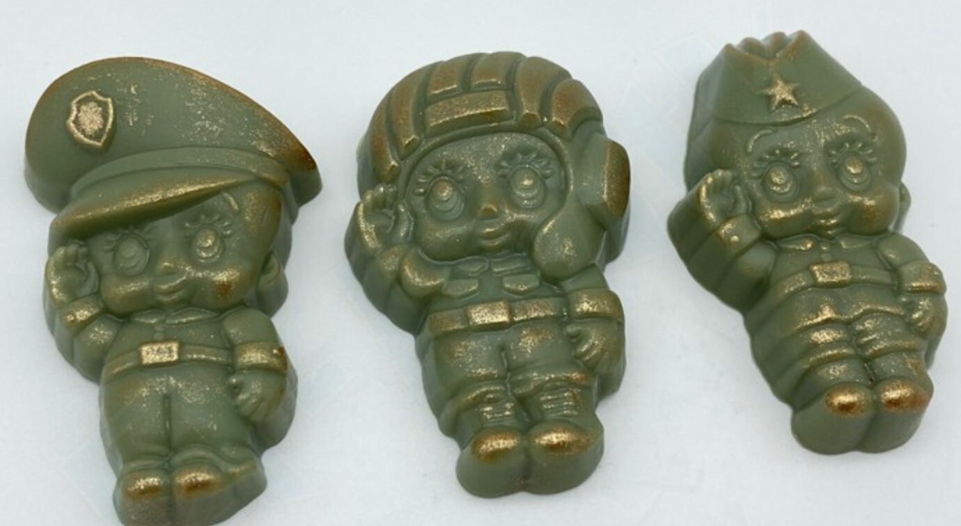 MILITARY TRIO MOLD - Policeman, Soldier, Tank Commander - Army Theme ...