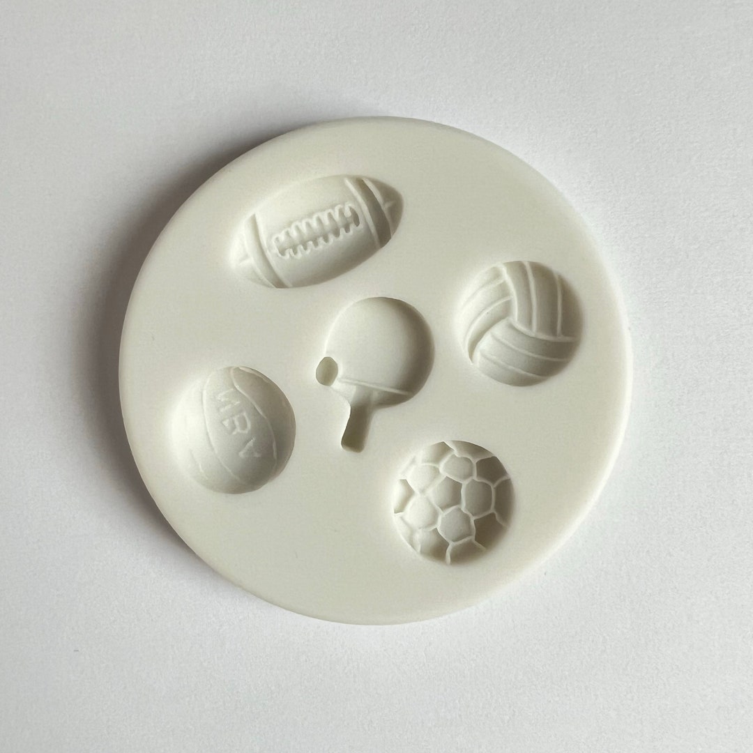 Mini SPORTS BALLS MOLD, Silicone Fondant Mold, Soccer, Baseball ...