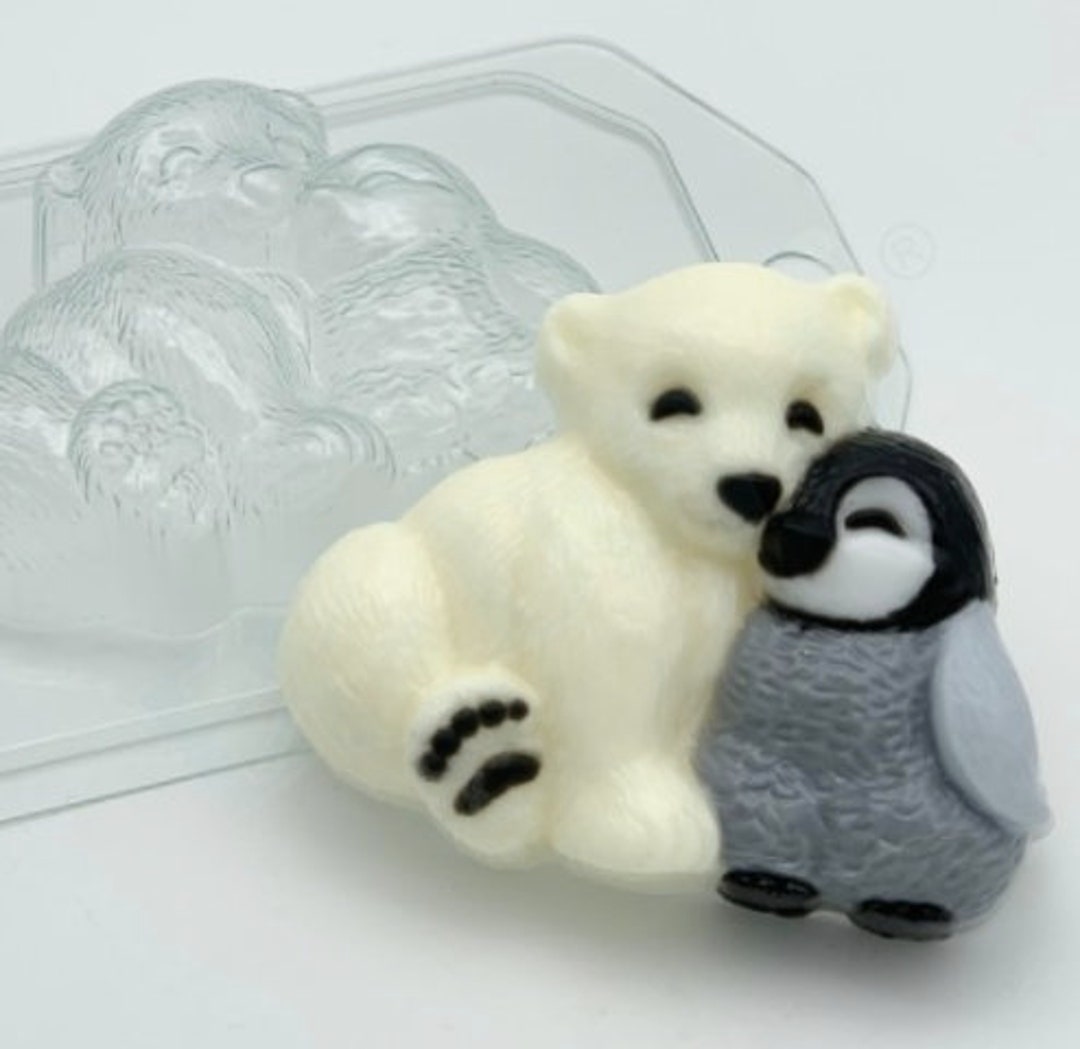 PENGUIN & BEAR MOLD, Soap Mold, Bath Bomb Mold, Chocolate Mold, Animals ...