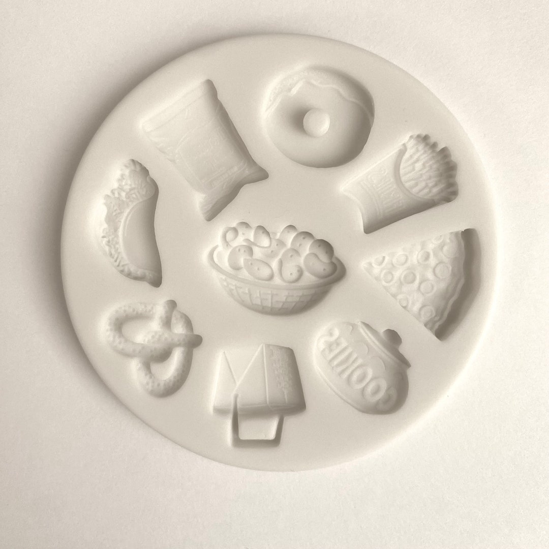 SNACK VARIETY MOLD, Donut French Fries Pizza Cookies Mold, Fondant Mold ...
