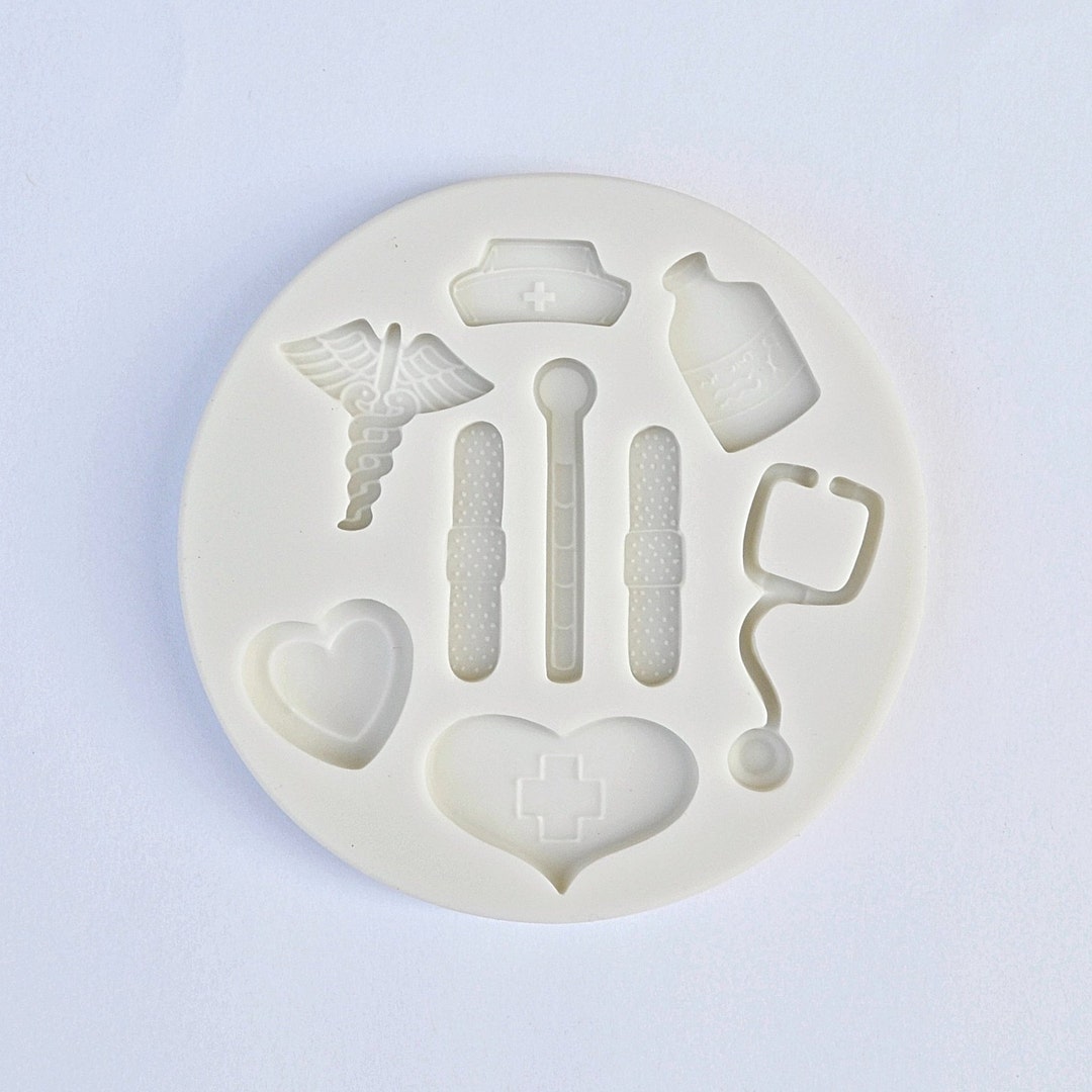 Nurse Themed Silicone Mold, 9 Cavity Highly Detailed Medical Mold, Cake ...