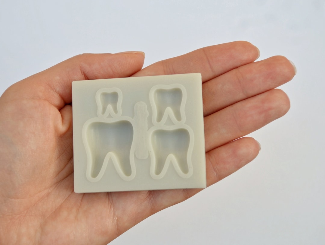 TOOTH MOLD, 4 Cavity Fondant Mold, Dentist Theme Chocolate Mold, Molar ...
