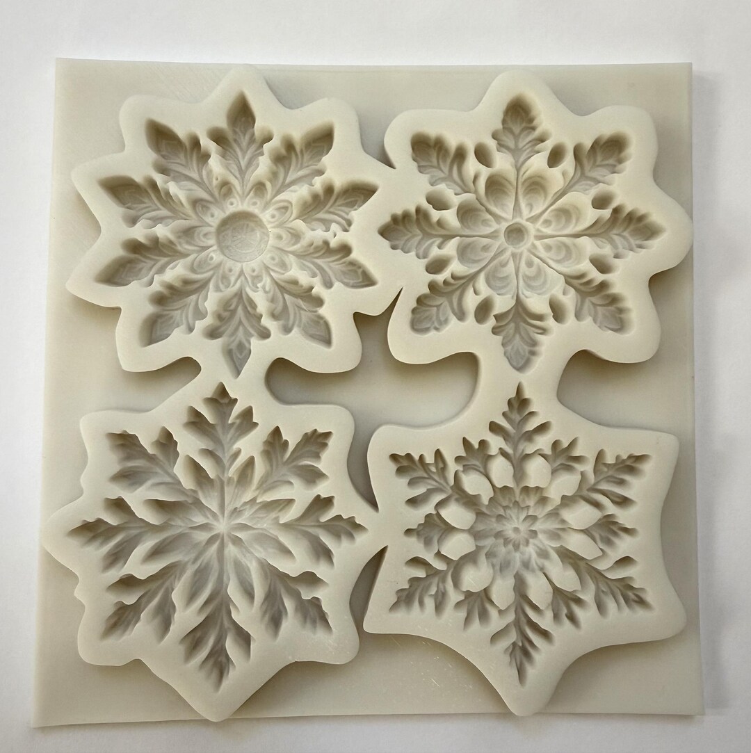 SNOWFLAKES 4-CAVITY MOLD, Fondant Mold, Winter Holiday Mold, Christmas ...