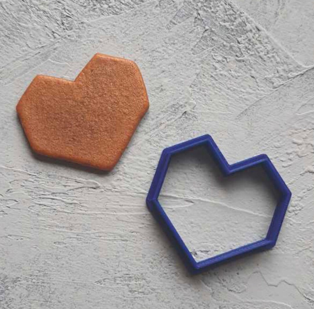 HEART COOKIE CUTTER, Pixel Heart Fondant Cutter, Plastic Cookie Cutter ...
