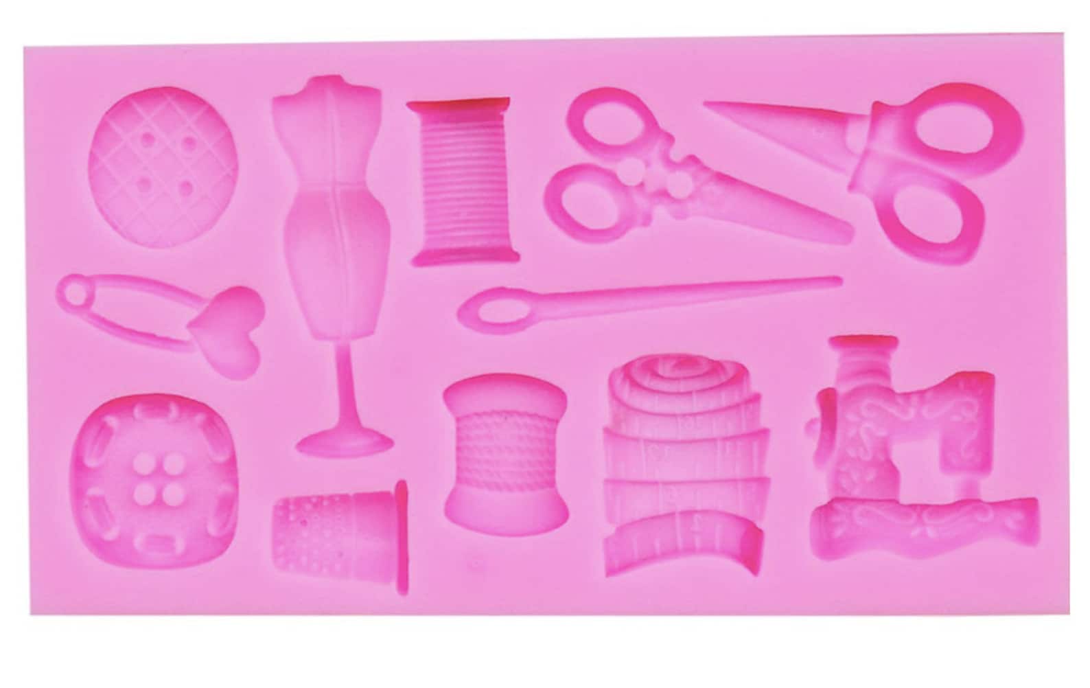 TAILOR VARIETY MOLD, Fondant Mold, Chocolate Mold, Scissors Buttons ...