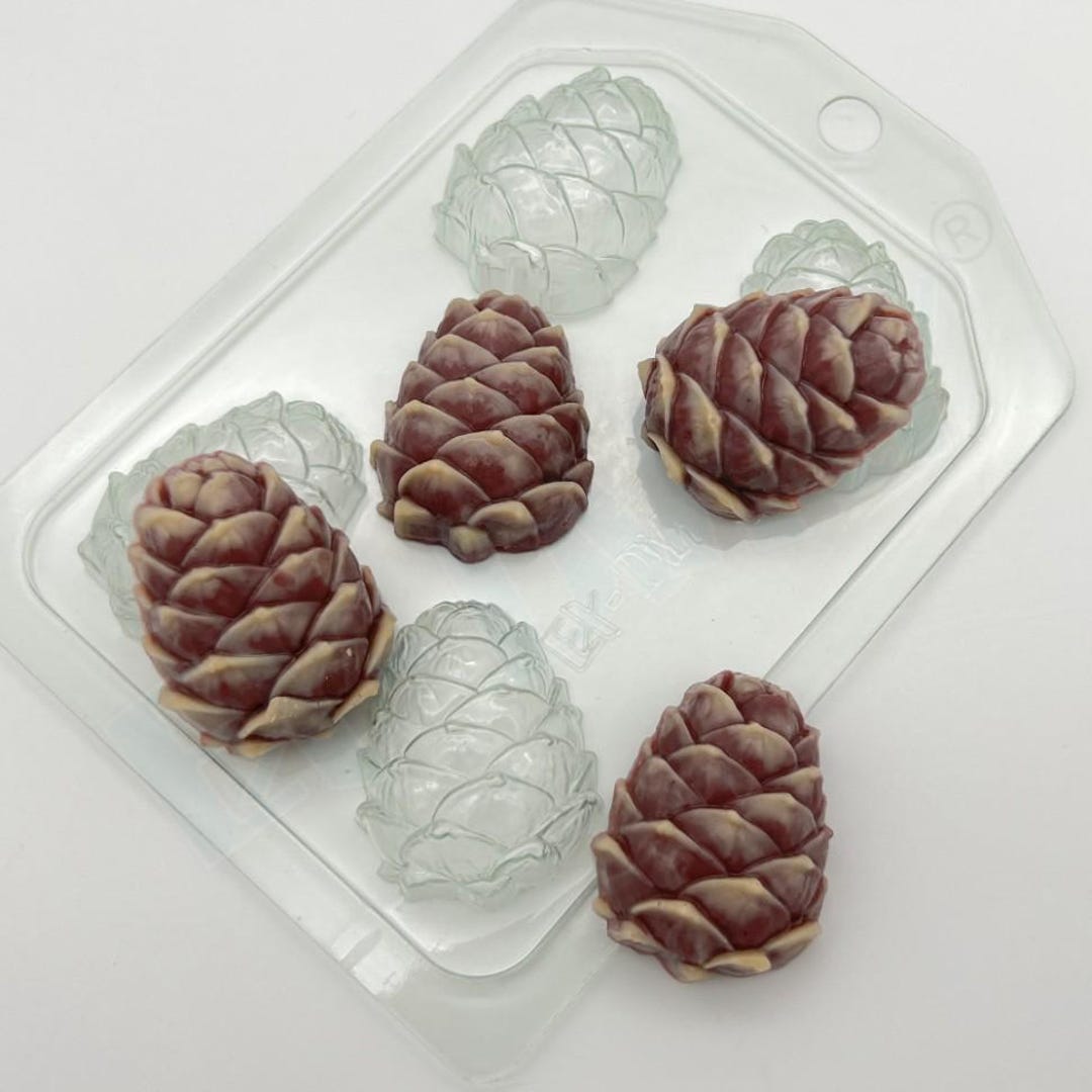 CEDAR CONE MOLD (minis), 4-cavity Pine Tree Cone Chocolate Candy Mold ...