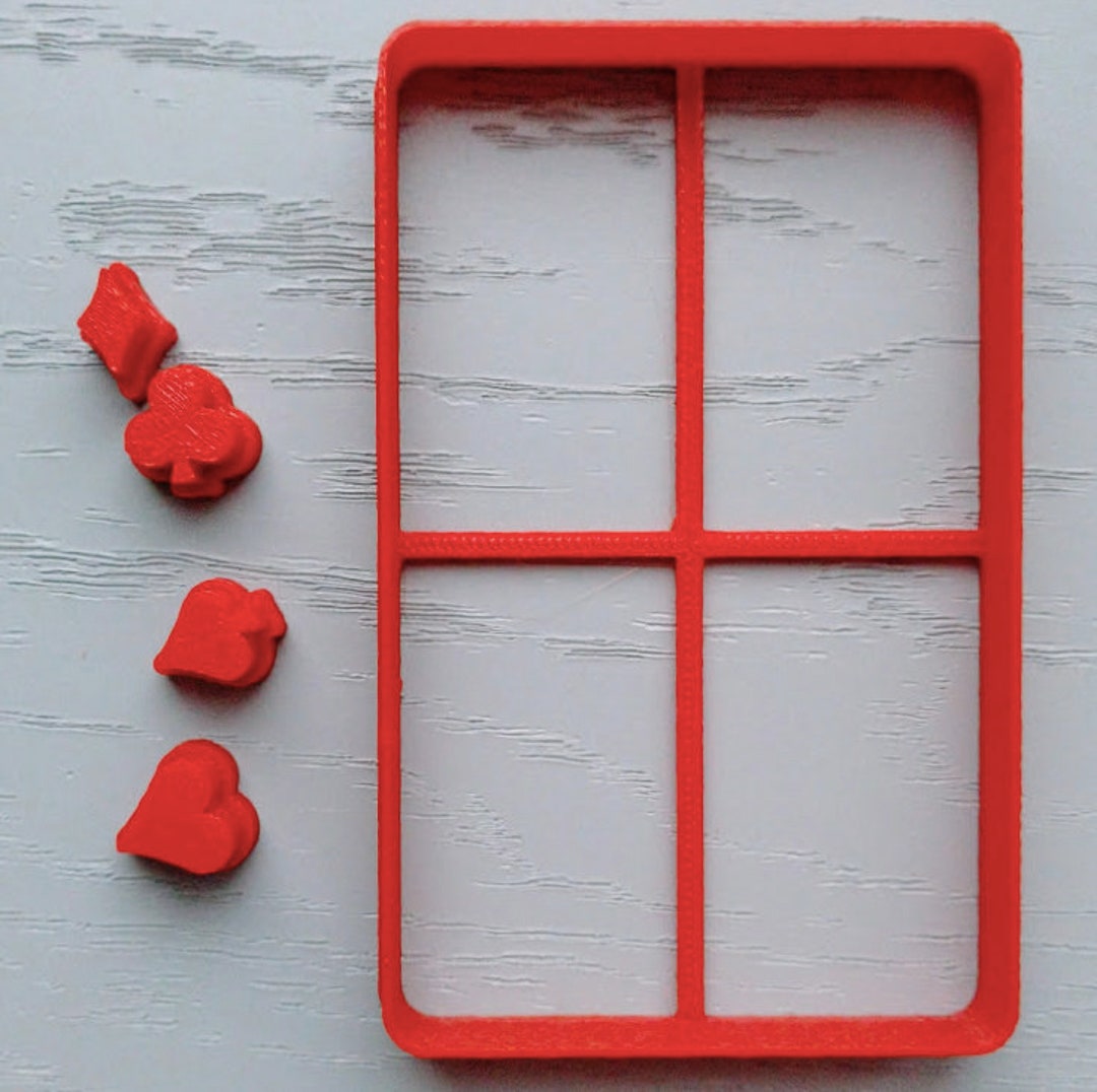 Playing Card COOKIE CUTTER, Fondant Cutter, Poker Theme Cake Decoration ...