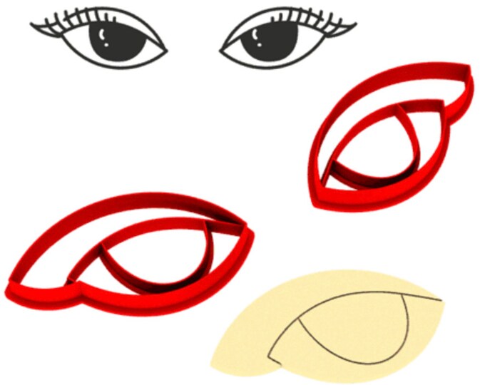 EYES COOKIE CUTTER, Cake Decoration, Fondant Mold, Pretty Lady Mold ...