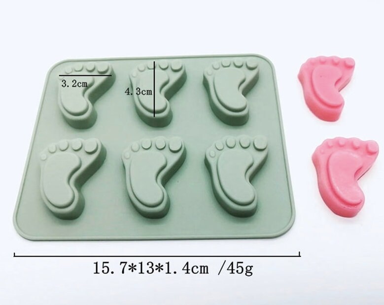 BABY FEET MOLD 6 Cavity Silicone Candy Mold Baby Shower - Etsy