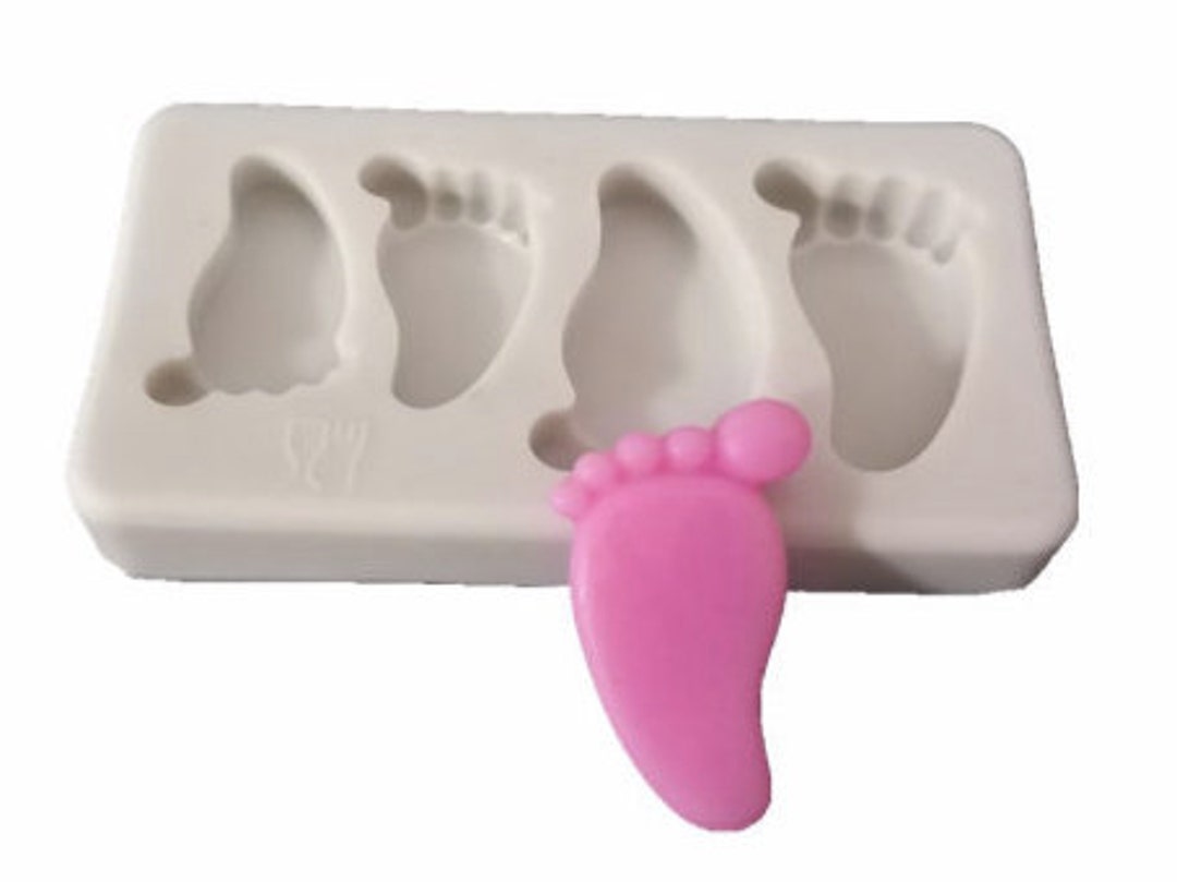 BABY FEET MOLD, 4 Cavity Silicone Baby Shower Mold, Foot Mold, Resin ...