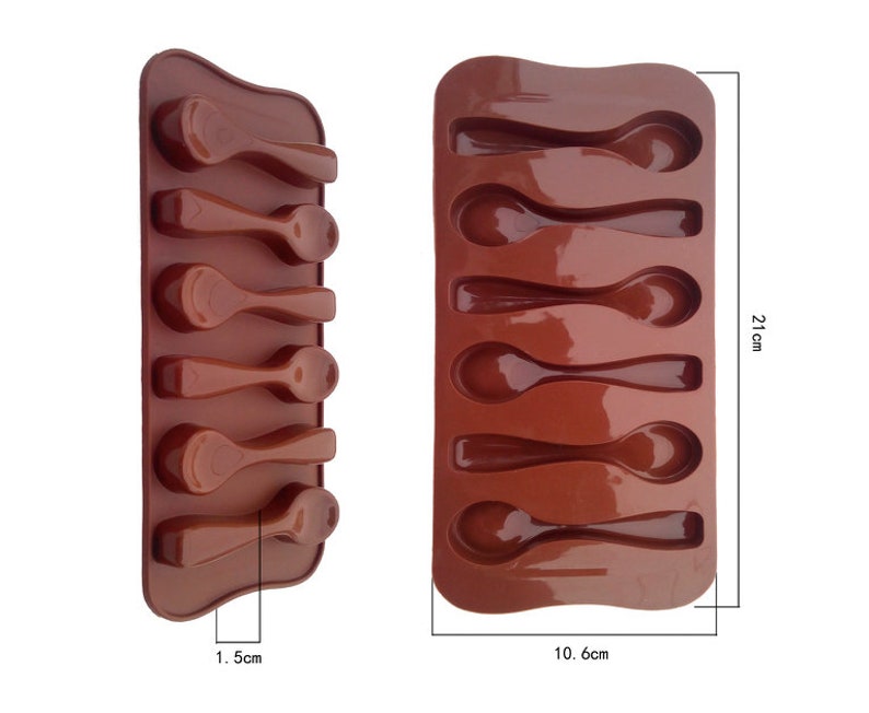 SPOON MOLD, 6 Cavity Silicone Candy Mold, Chocolate Mold, Mini Soap ...