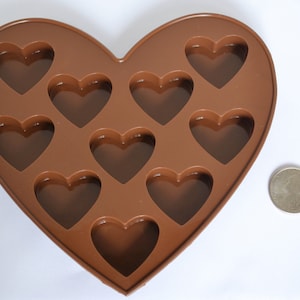 HEART MOLD, Silicone Soap Mold, Chocolate Mold, Candy Mold, 10 Cavity ...