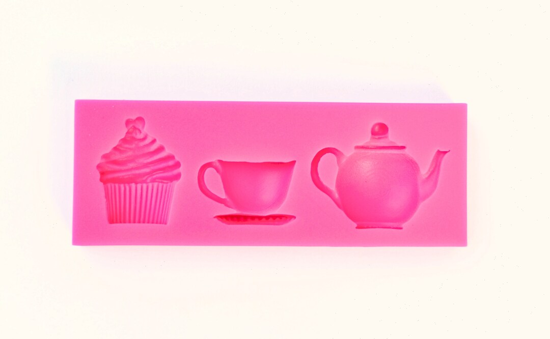 TEA PARTY MOLD, Fondant Mold, Silicone Mold for Cake Decoration ...
