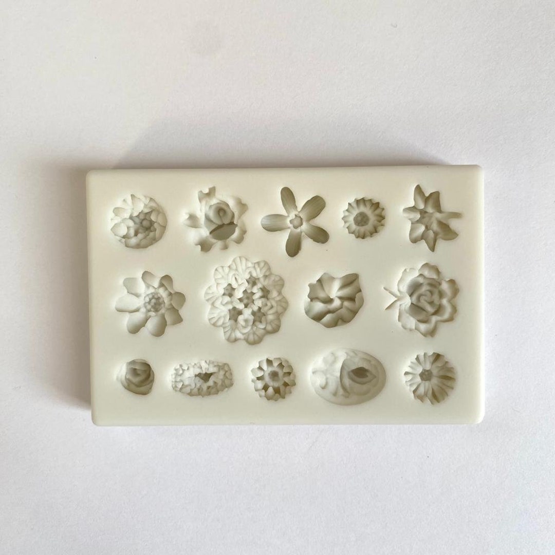 FLORAL VARIETY MOLD (mini), Fondant Mold, 14 Cavity Highly Detailed ...
