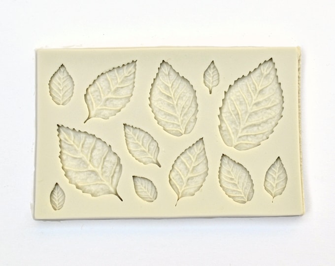 Leaves Mold, Leaf Mold, 12 Cavity Mold, Cake Decoration Mold, Fondant ...
