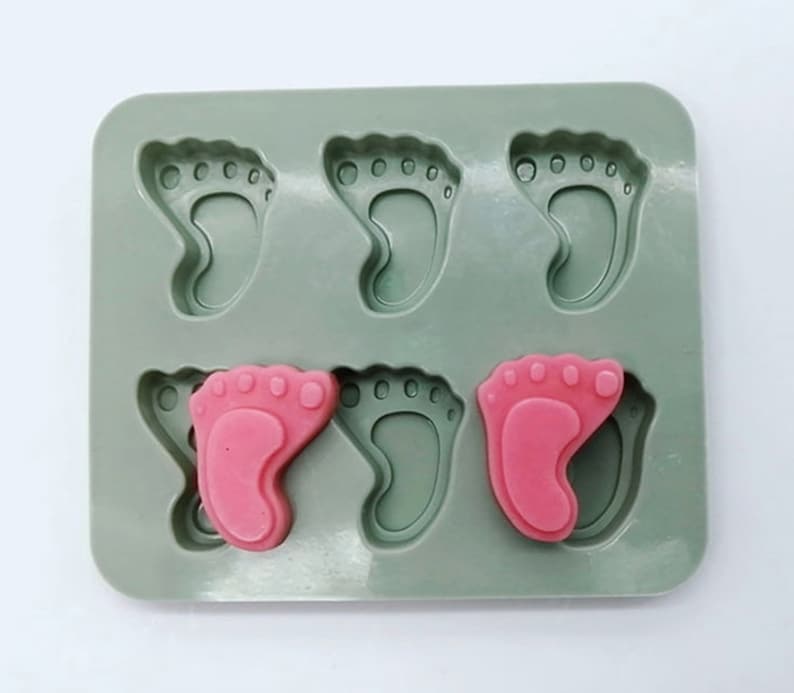 BABY FEET MOLD 6 Cavity Silicone Candy Mold Baby Shower | Etsy