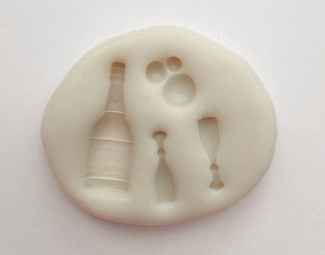 CHAMPAGNE SET MOLD, Bubbly Theme Mold, Bottle and Glasses Mold, Fondant ...