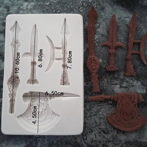 SWORD VARIETY MOLD, Fondant Mold, Axe Mold, Dagger, Cake Decoration ...