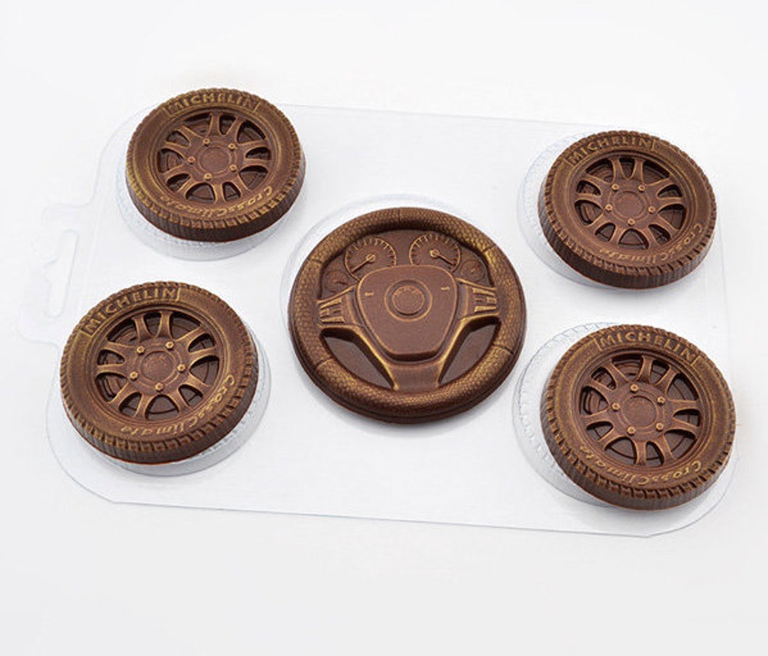 Car Theme Variety Mold - Auto Tires & Wheel Chocolate Mold, Car Parts ...